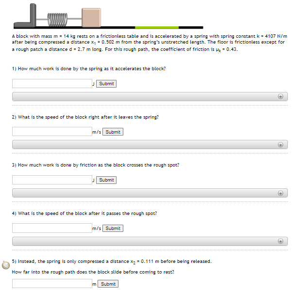Solved A block with mass m = 14 kg rests on a frictionless | Chegg.com