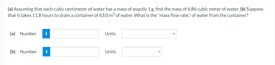 Solved (a) Assuming that each cubic centimeter of water has | Chegg.com