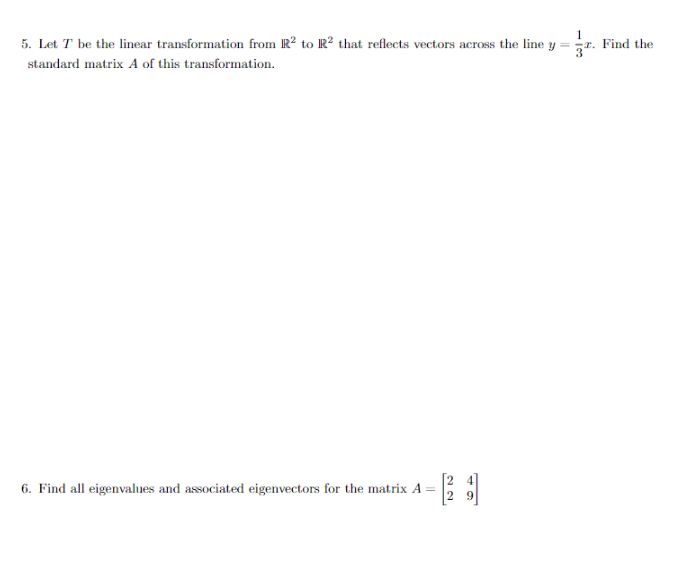 Solved 5. Let T be the linear transformation from R2 to R2 | Chegg.com