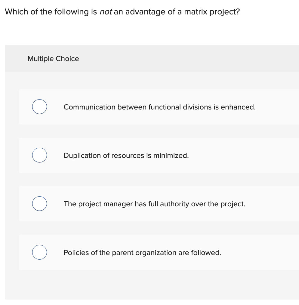 Solved Which of the following is not an advantage of a | Chegg.com