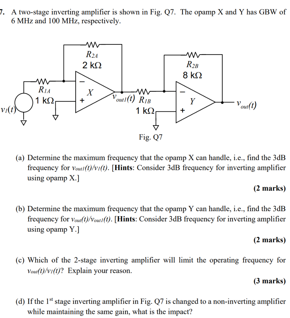 7. A two-stage inverting amplifier is shown in Fig. | Chegg.com