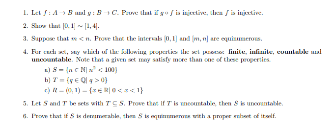 Solved 1. Let f: A+B and g: B → C. Prove that if go f is | Chegg.com