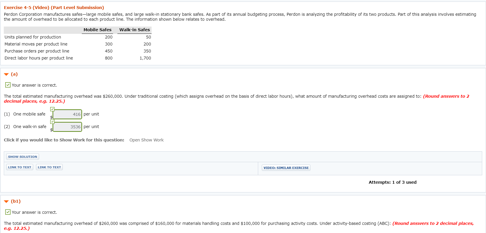 Solved Exercise 4-5 (Video) (Part Level Submission) Perdon | Chegg.com