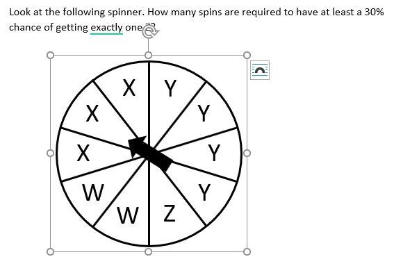 Solved Look at the following spinner. How many spins are | Chegg.com