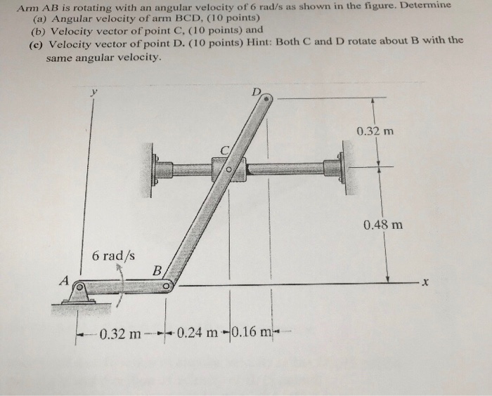 Solved Arm AB is rotating with an angular velocity of 6 | Chegg.com