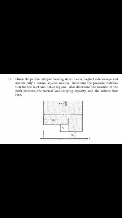 12.1 Given the parallel stepped bearing shown below, | Chegg.com