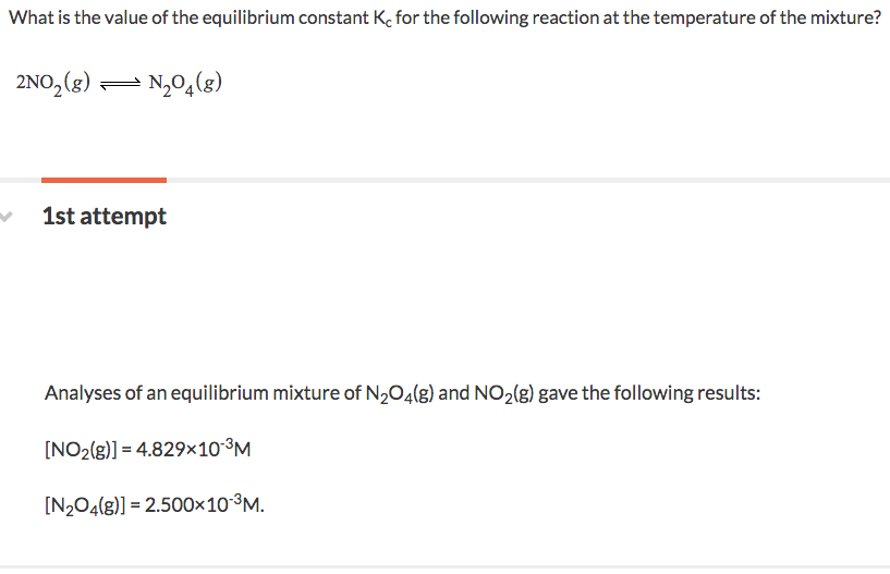 Solved What is the value of the equilibrium constant Kc for | Chegg.com