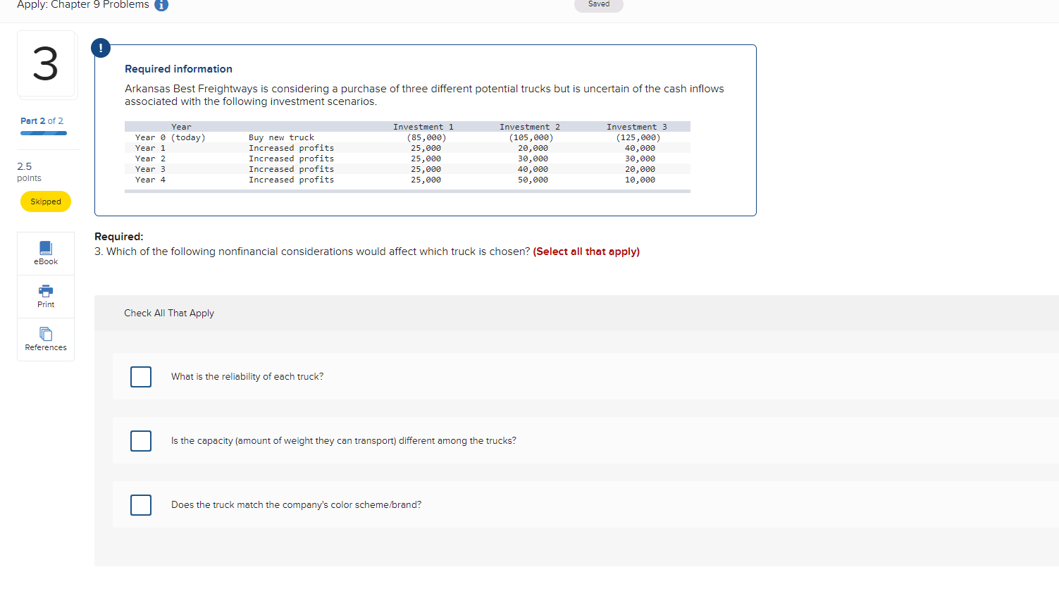 Solved Apply: Chapter 9 Problems i Saved 3 . Required | Chegg.com