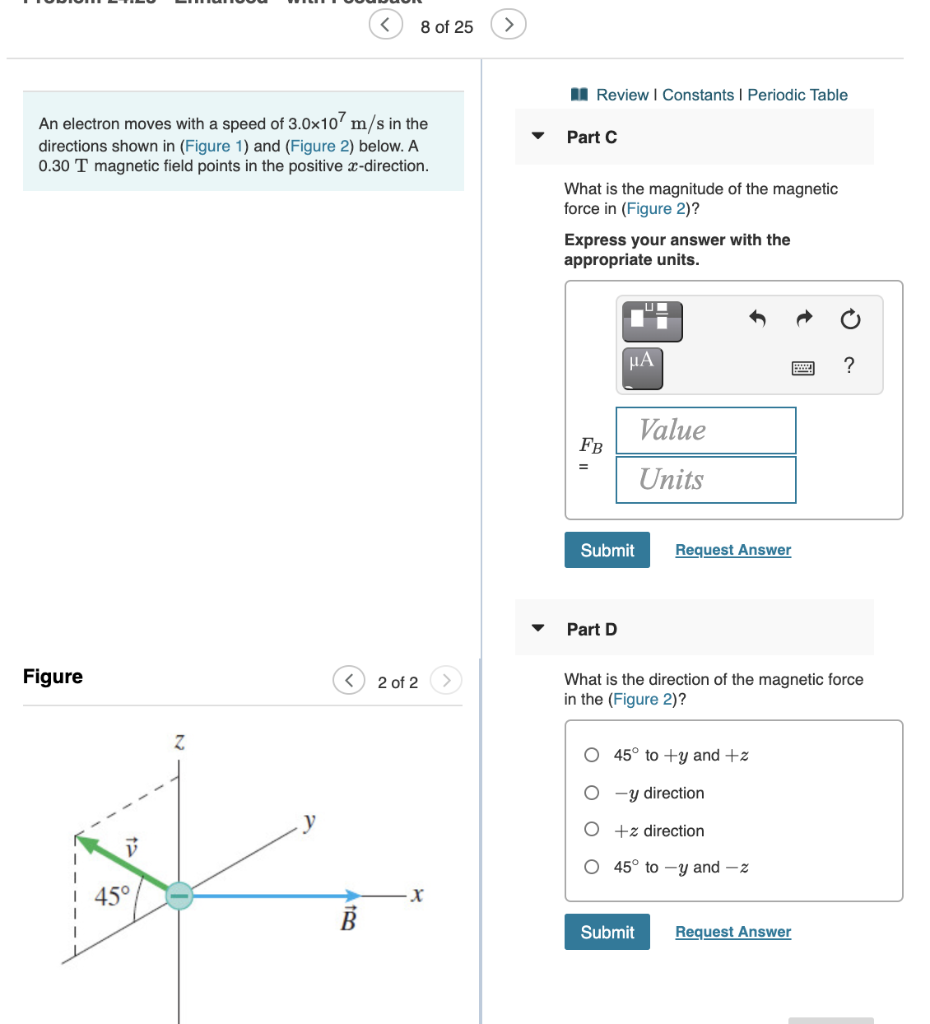 Solved 8 of 25 Review Constants Periodic Table An electron | Chegg.com