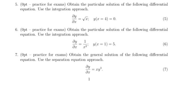 Solved 5. (Opt practice for exams) Obtain the particular | Chegg.com