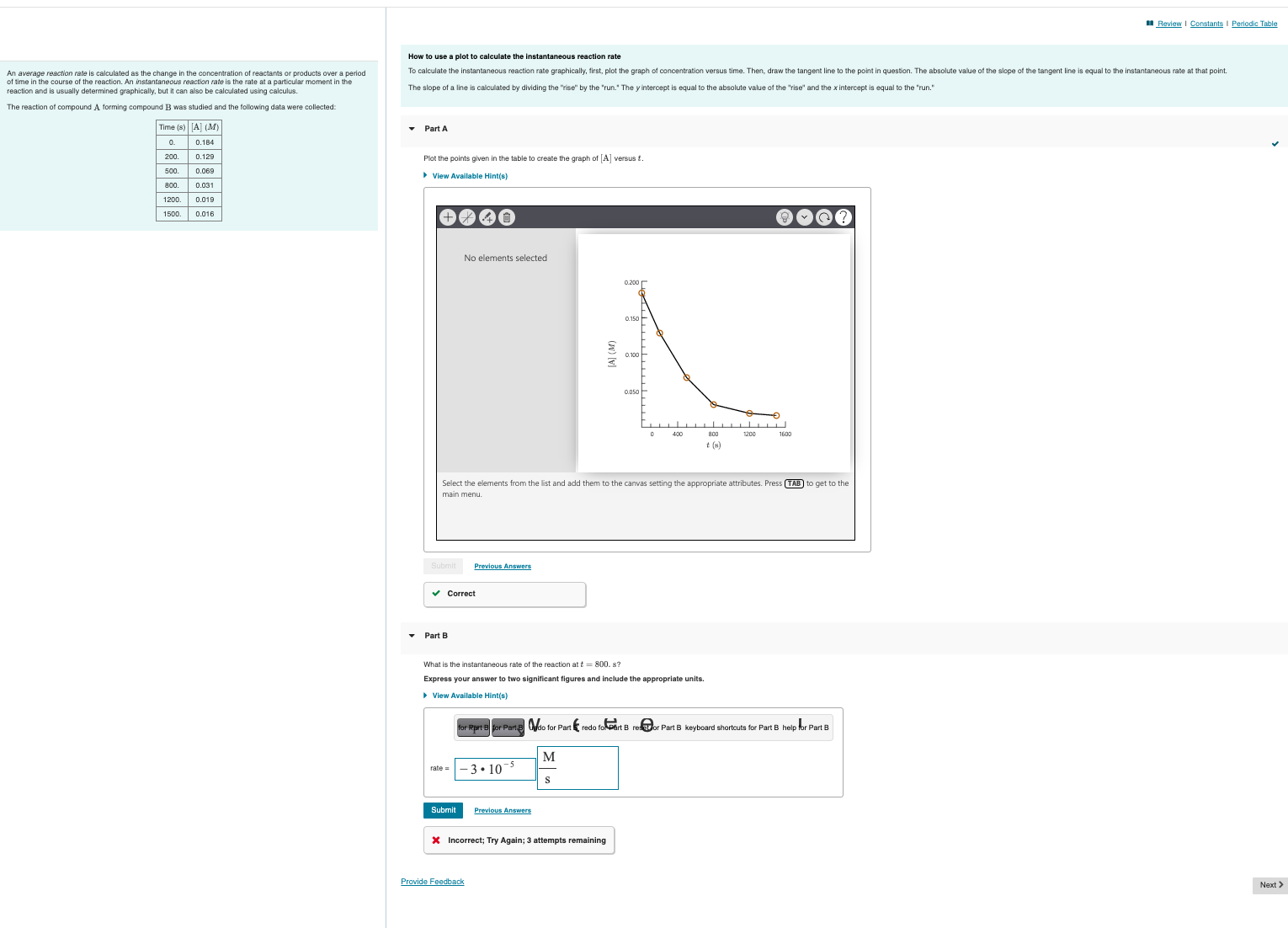 Solved An average resction rate is calculated as the change | Chegg.com