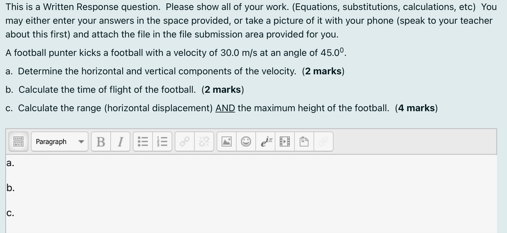 Solved This is a Written Response question. Please show all | Chegg.com