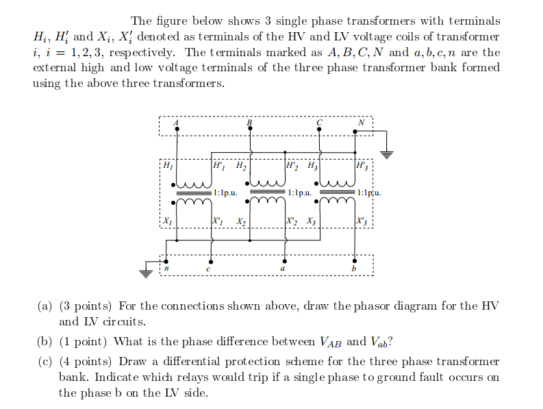 The figure below shows 3 single phase transformers | Chegg.com
