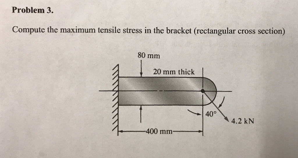 Solved Problem 3. Compute the maximum tensile stress in the | Chegg.com