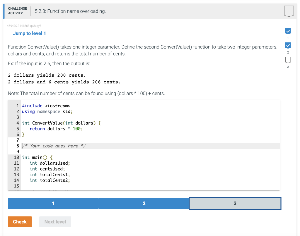 Solved Function ConvertValue() takes one integer parameter. | Chegg.com