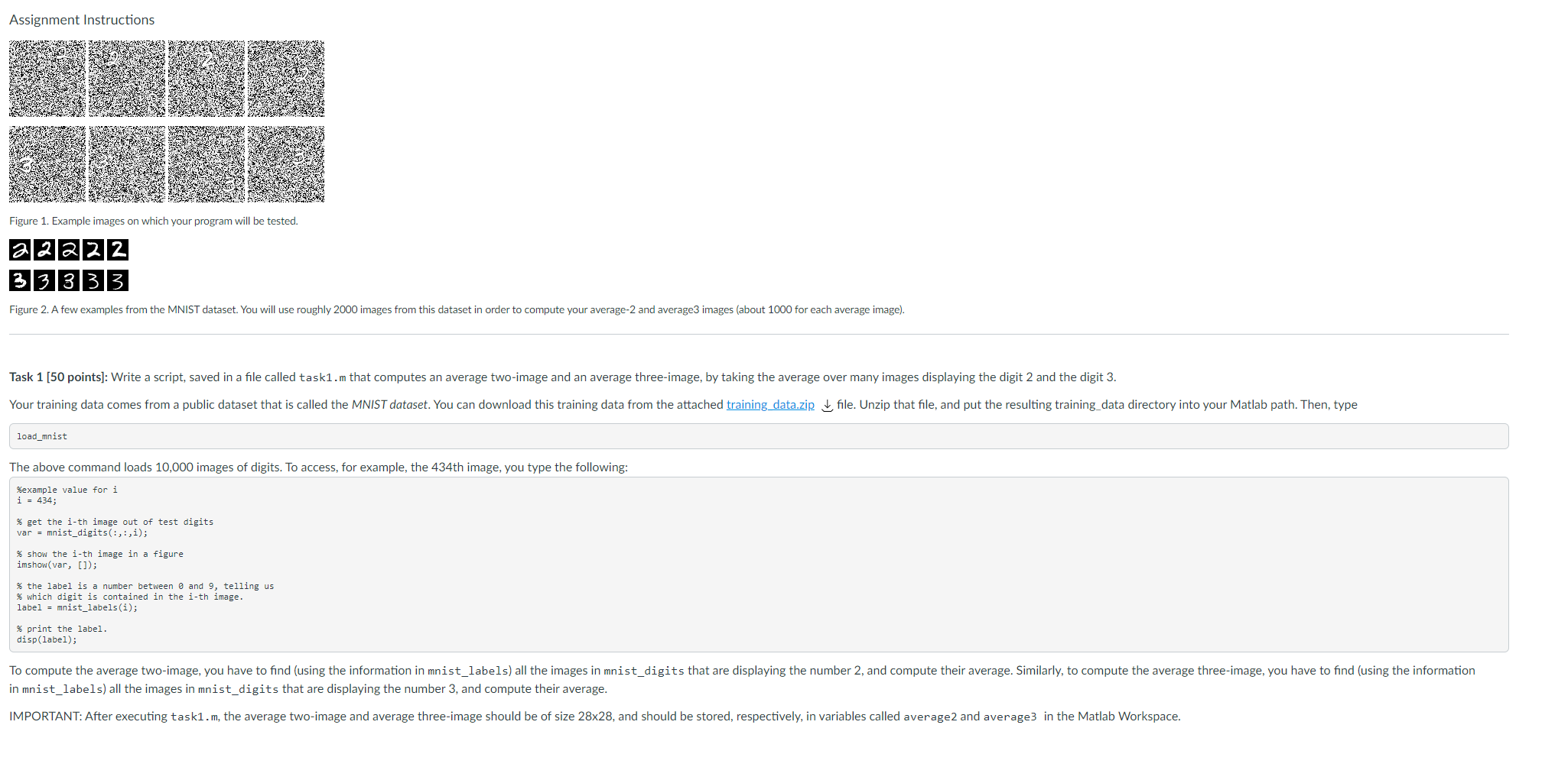 Assignment Instructions Figure 1. Example images on | Chegg.com