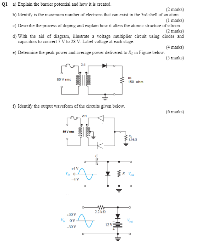 Solved Q1 a) Explain the barrier potential and how it is | Chegg.com