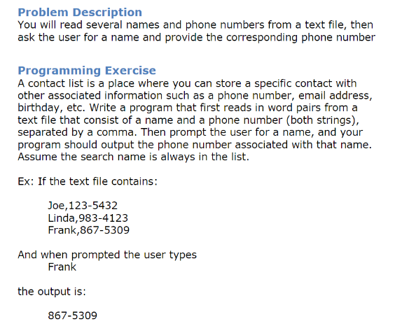 Solved Problem Description You will read several names and | Chegg.com