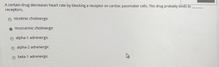 Solved A certain drug decreases heart rate by blocking a | Chegg.com