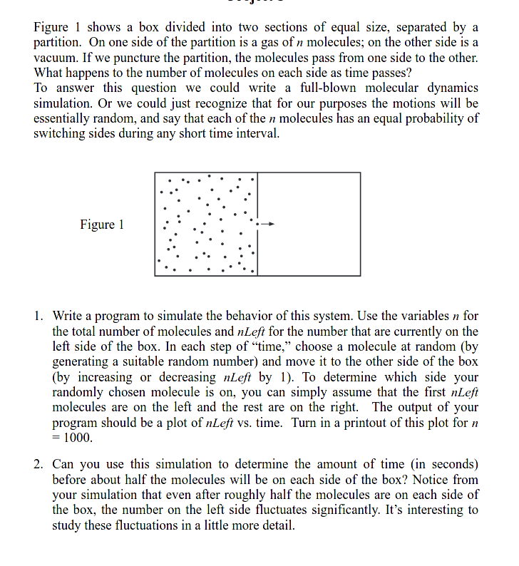 Solved Figure 1 shows a box divided into two sections of | Chegg.com