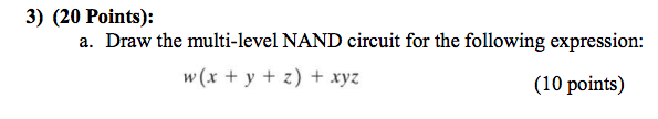 Solved 3) (20 Points): a. Draw the multi-level NAND circuit | Chegg.com