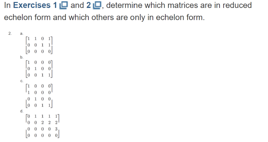 Solved In Exercises 1 and 2 , determine which matrices are | Chegg.com