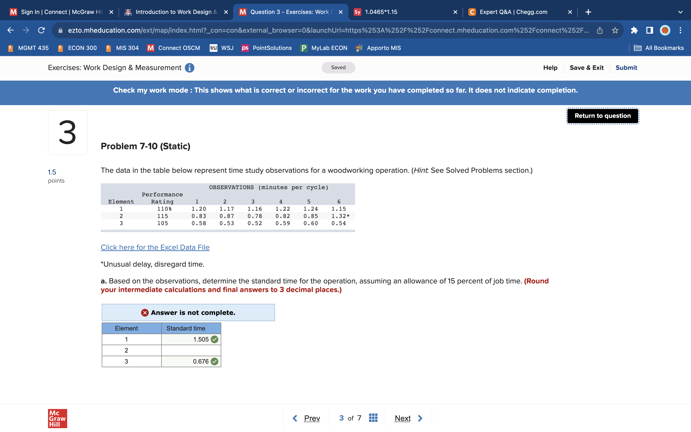 Click here for the Excel Data File *Unusual delay, | Chegg.com