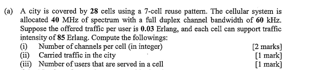Solved (a) A city is covered by 28 cells using a 7-cell | Chegg.com