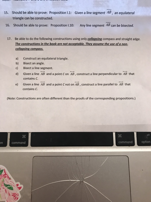 Solved 15. Given a line segment AB, an equilateral Should be | Chegg.com