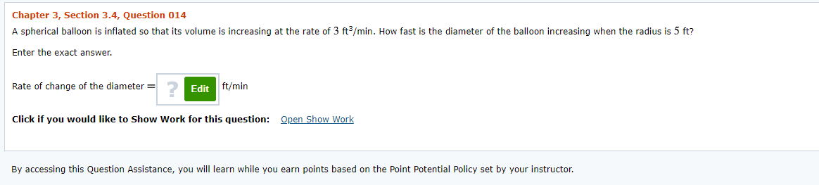 Solved Chapter 3, Section 3.4, Question 014 A spherical | Chegg.com