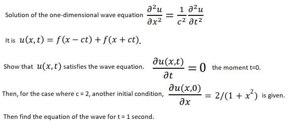 Solved Solution of the one-dimensional wave equation | Chegg.com