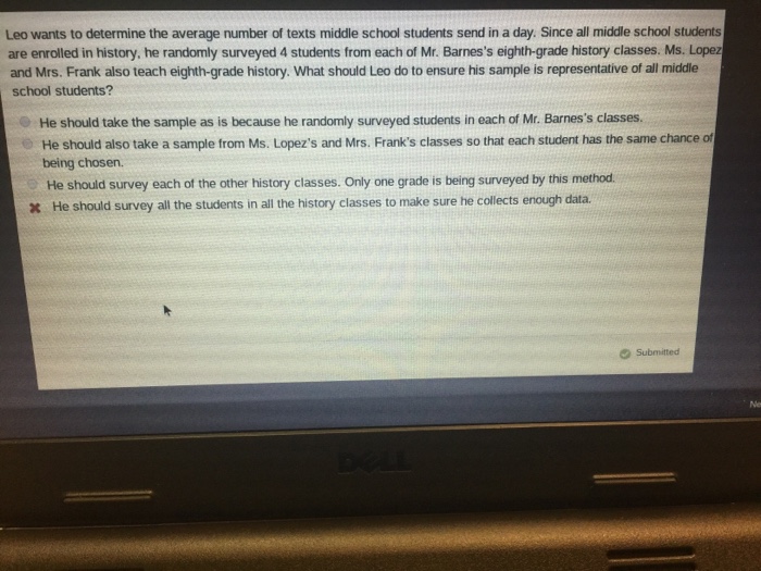 Solved Leo wants to determine the average number of texts | Chegg.com