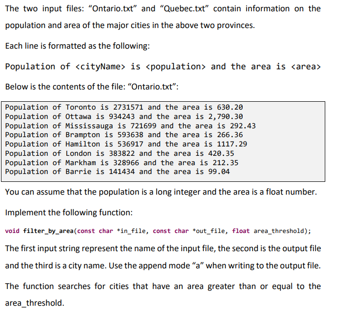 Solved void filter_by_area(const char *in_file, const char | Chegg.com