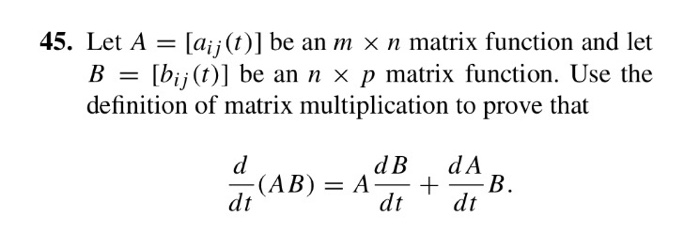 Solved Using the definition of matrix multiplication, prove | Chegg.com
