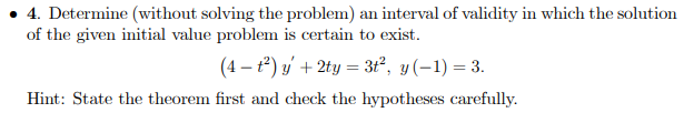 Solved 4. Determine (without solving the problem) an | Chegg.com