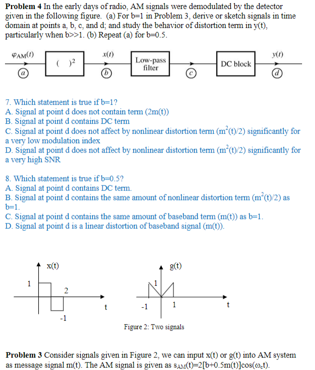 Solved Problem 4 ﻿In the early days of radio, AM signals | Chegg.com