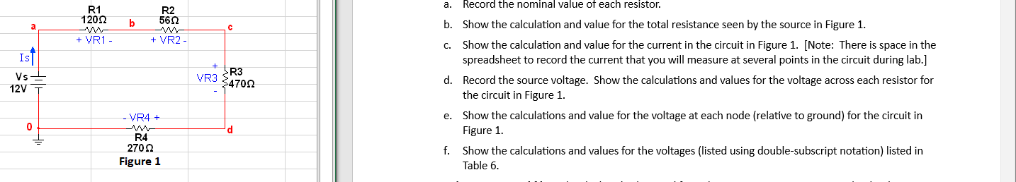 Solved a. ﻿Record the nominal value of each resistor.b. | Chegg.com