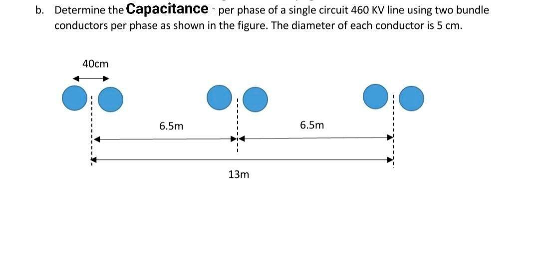 Solved b. Determine the Capacitance per phase of a single | Chegg.com