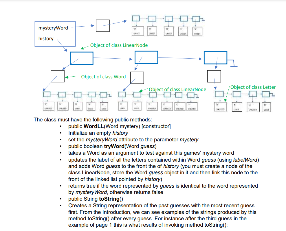 Solved This class represents a word in the game that is | Chegg.com