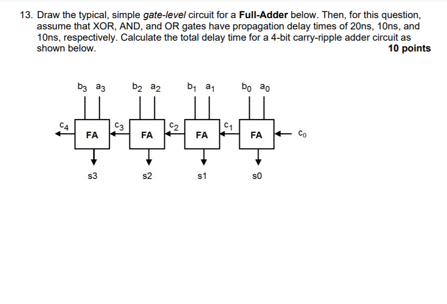 Solved 13. Draw the typical, simple gate-level circuit for a | Chegg.com