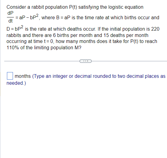 Solved Consider a rabbit population P(t) satisfying the | Chegg.com