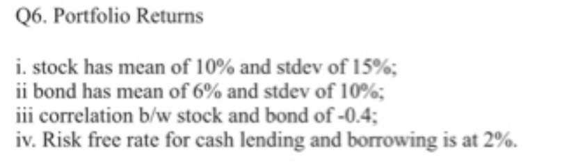Solved What is the mean and stdev of a fully invested yet | Chegg.com