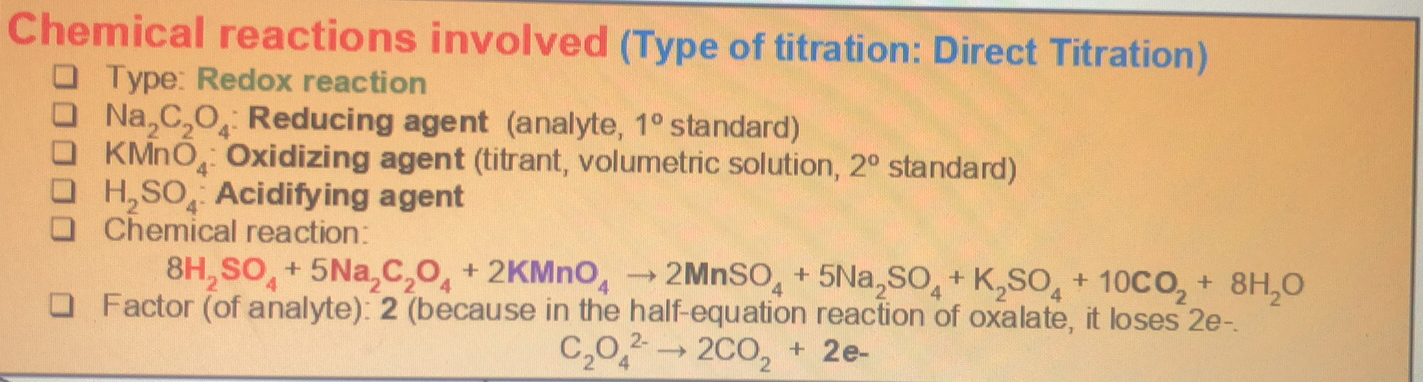 Solved Standardization of 0.1 N Potassium Permanganate | Chegg.com