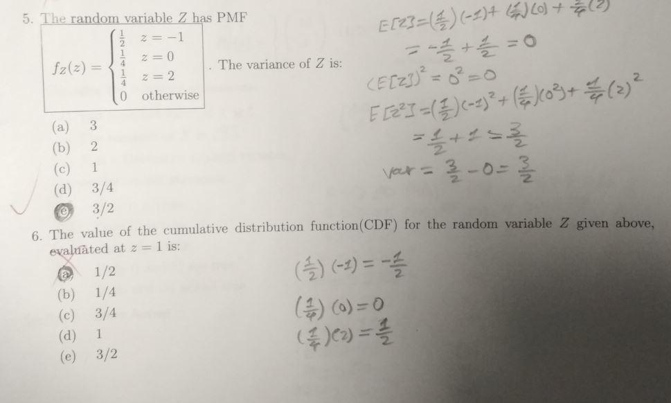 Solved 5. The random variable Z has PMF | Chegg.com