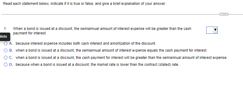 Solved Read each statement below, indicate if it is true or | Chegg.com