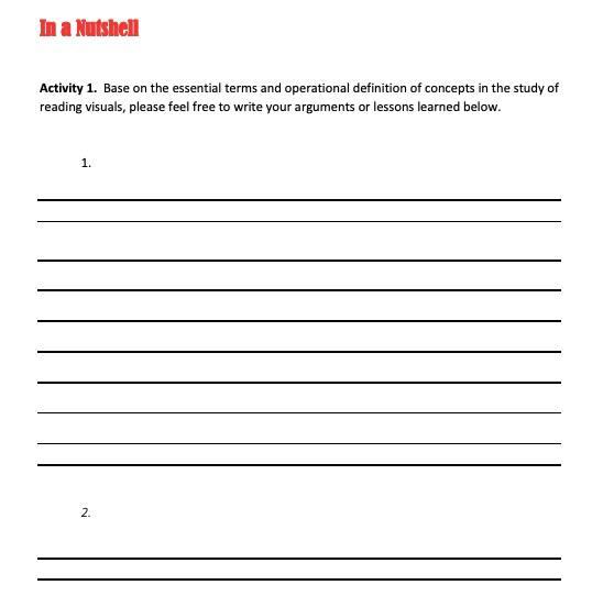 Solved In a Nutshell Activity 1. Base on the essential terms | Chegg.com