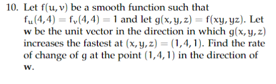 Solved 10. Let f(u,v) be a smooth function such that | Chegg.com