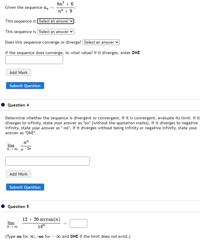 Solved Given the sequence an 8n3 + 6 n3 + 9 : This sequence | Chegg.com