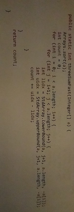 Solved public static int threeSumFast(Integer[] a) { Arrays. | Chegg.com
