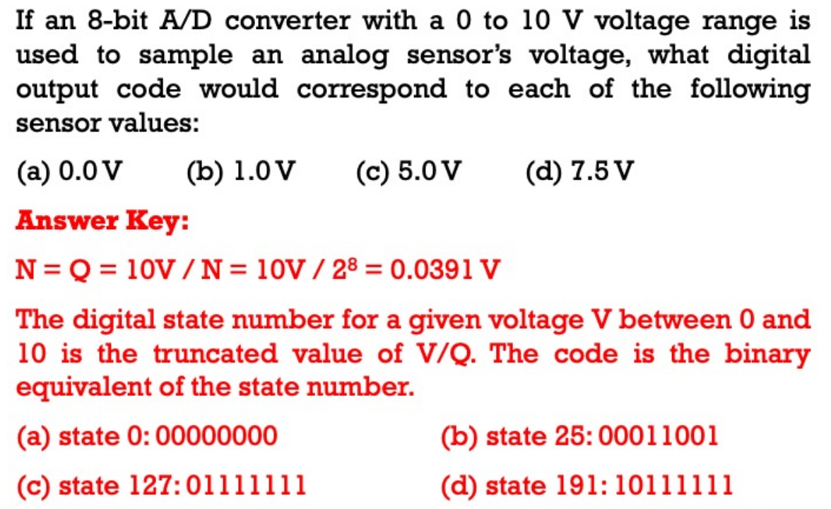 Solved If an 8-bit A/D converter with a 0 to 10 V voltage | Chegg.com